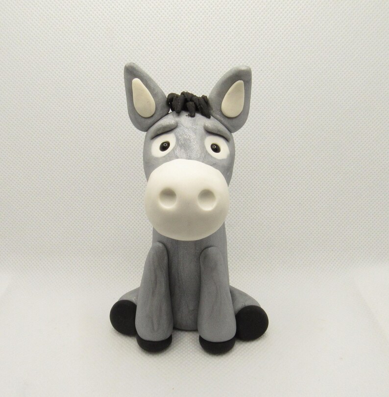 Donkey Polymer Clay Figurine Farm Animal Custom Gift for Men Women Mom ...