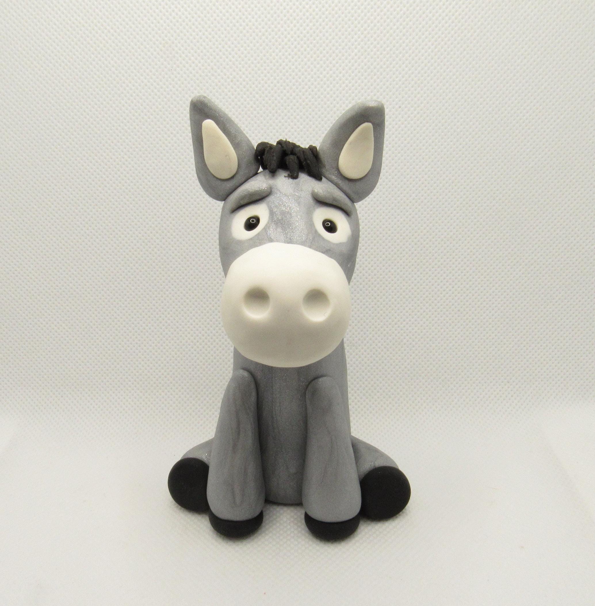 Donkey Polymer Clay Figurine Farm Animal Custom Gift for Men Women Mom ...