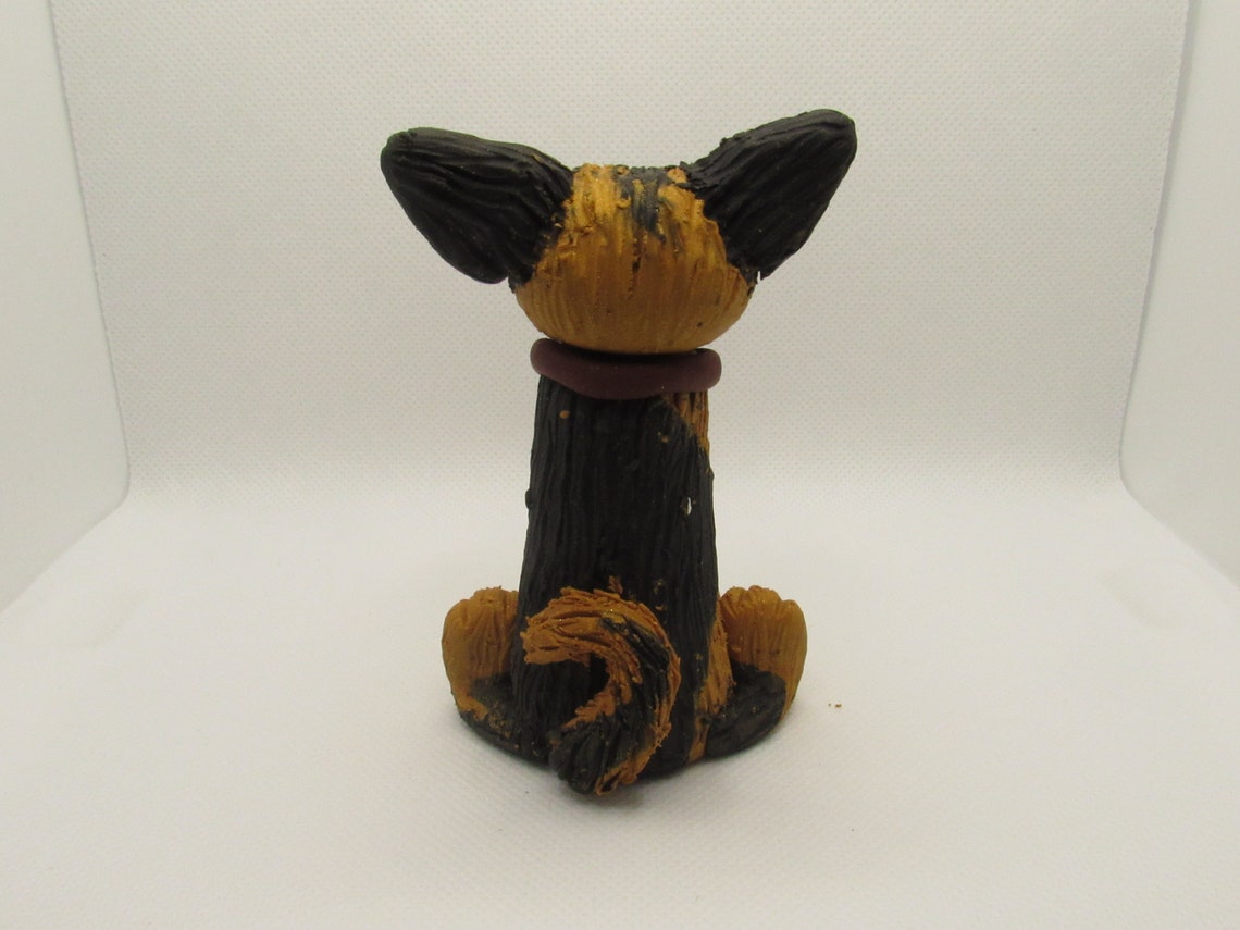 German Shepherd Dog Sitting Polymer Clay Figurine Custom Dog Gift for ...