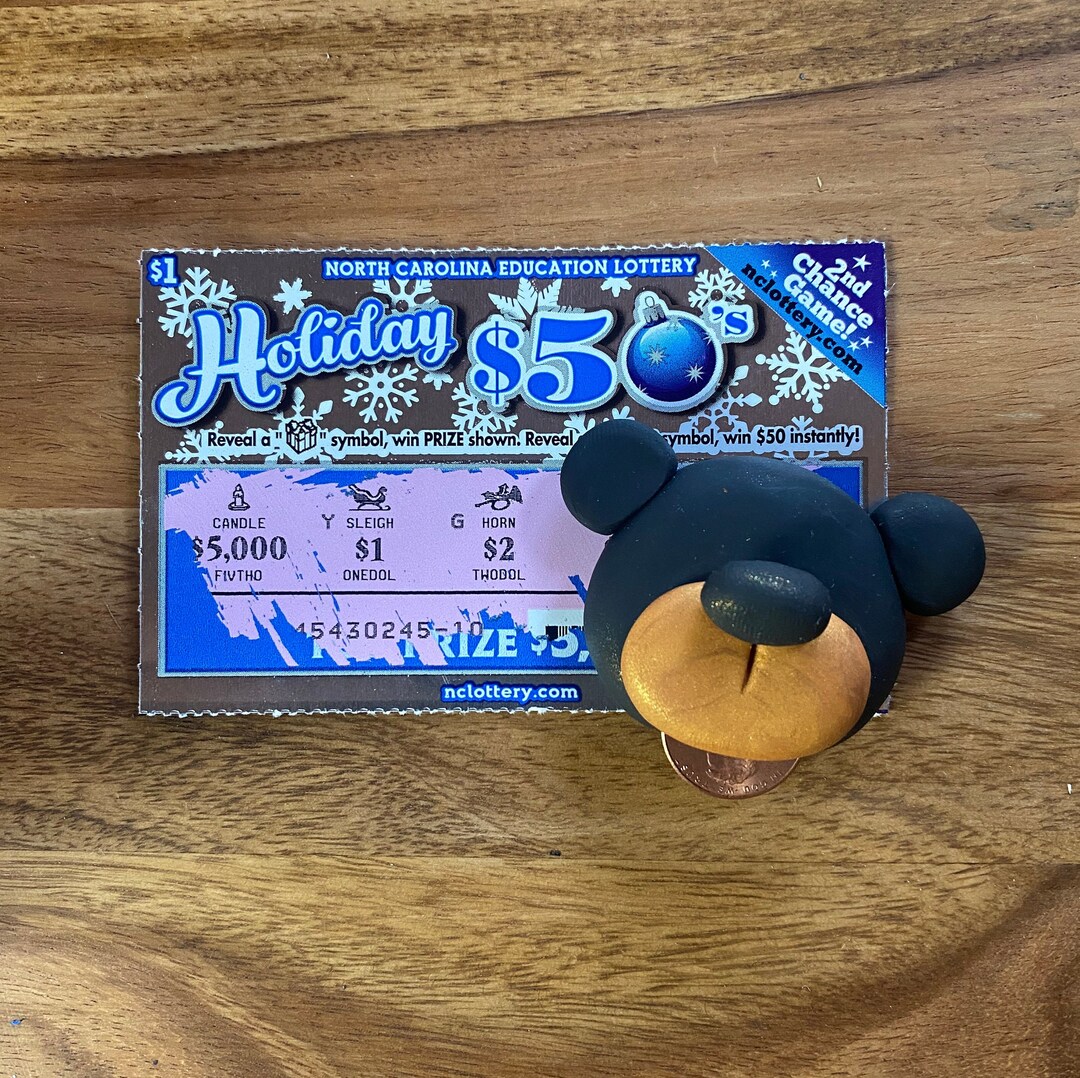 Black Bear Head Polymer Clay Lottery Ticket Scratcher Magnet - Etsy