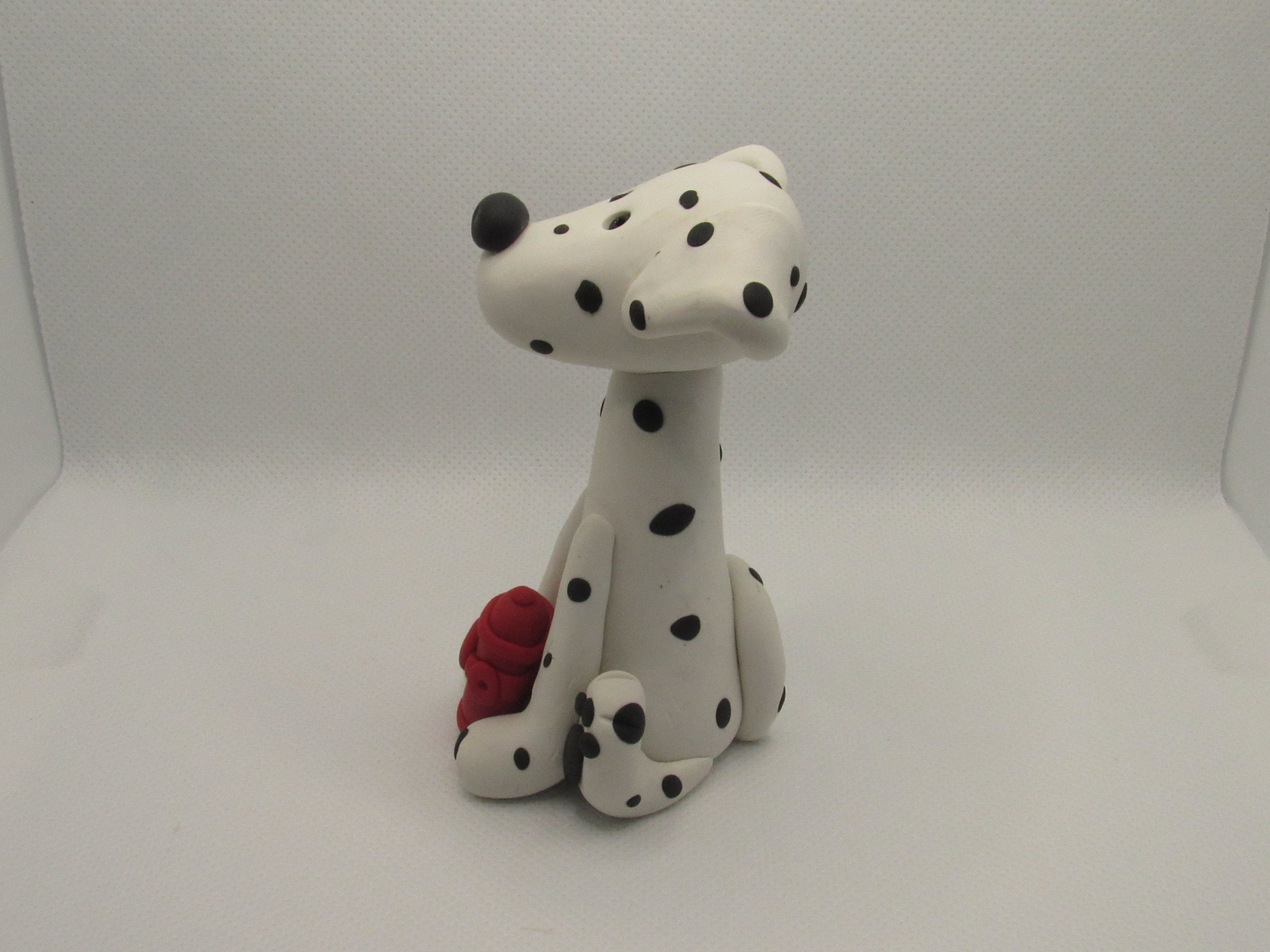 Dalmatian Sitting With Fire Hydrant Firefighter Dog Polymer Clay ...