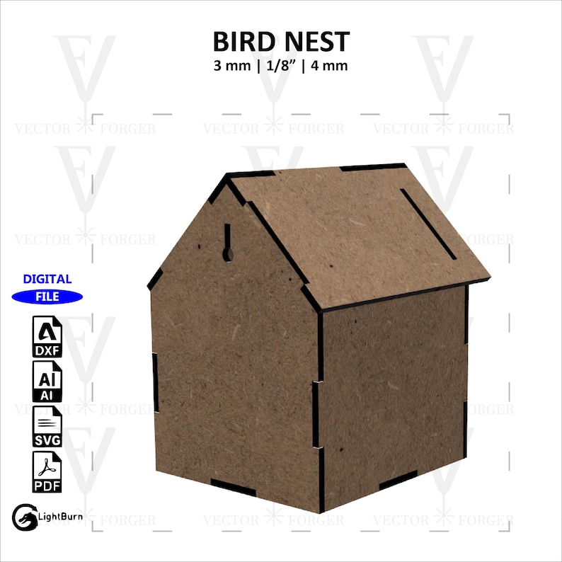 WOODEN Bird NEST | LASER Cut File | Svg, Dxf | 3mm, 1/8", 4mm - Etsy