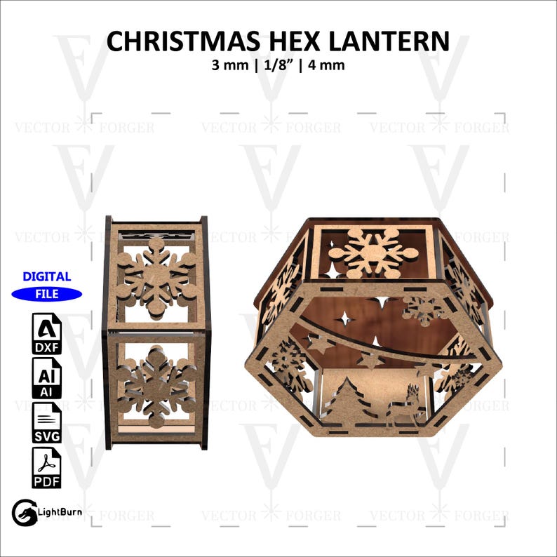 LASER CHRISTMAS LANTERN | Laser Cut File | Svg Dxf | 3mm, 1/8 Inches ...