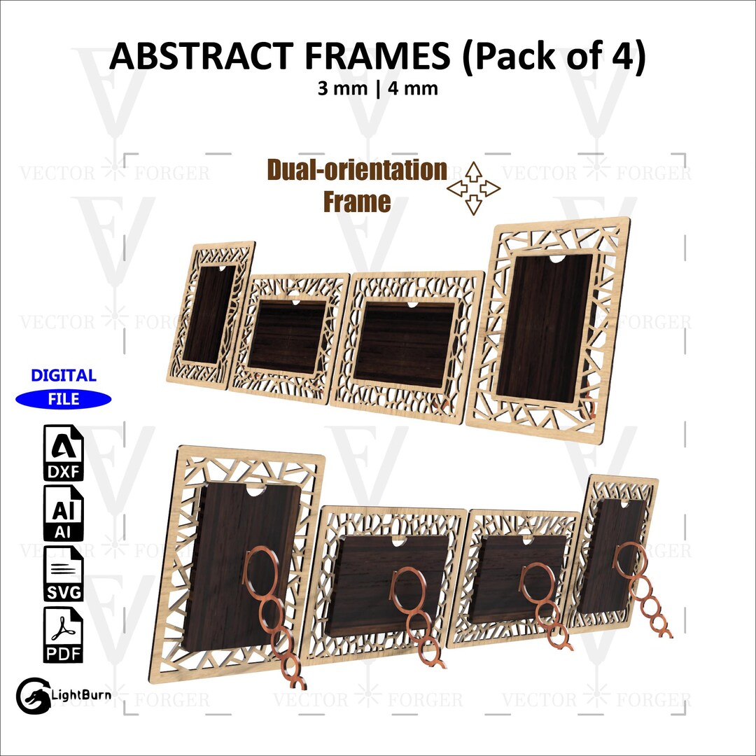 LASER BUNDLE Photo FRAMES | Laser Cut File | Svg, Dxf | 3mm, 4mm - Etsy