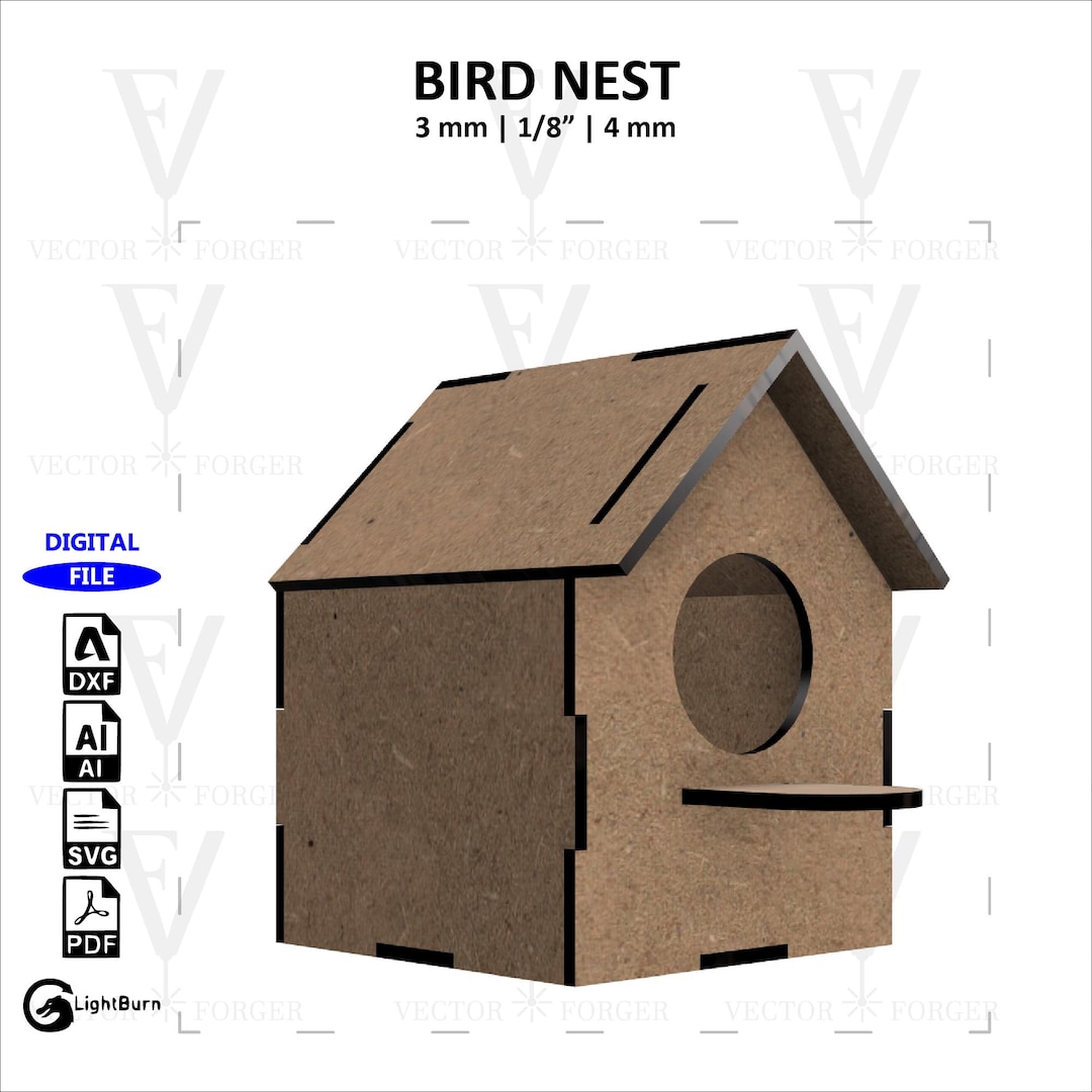 WOODEN Bird NEST | LASER Cut File | Svg, Dxf | 3mm, 1/8", 4mm - Etsy