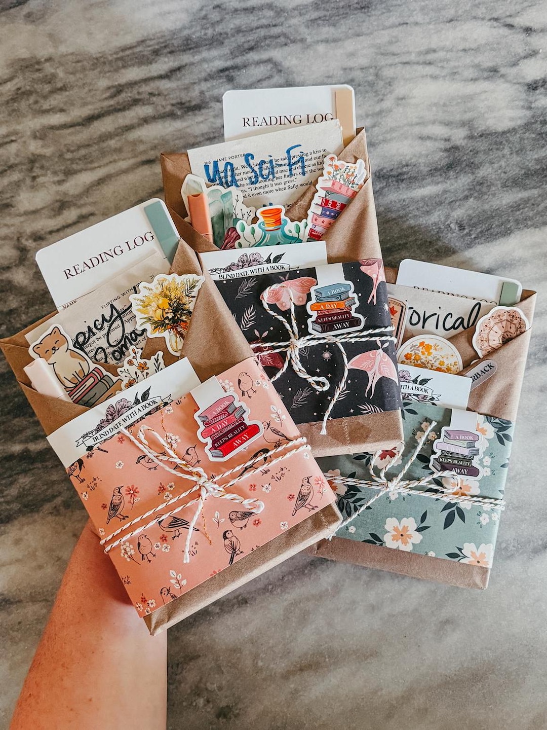 Blind Date With a Book- W/ Stickers, Magnetic Bookmark, Bookmark Log ...