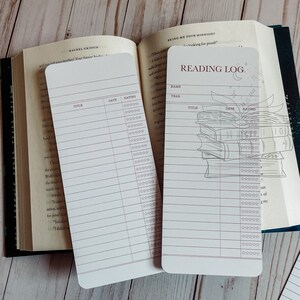 Reading Log Bookmark- Vintage Style Library Card | Bookmark Reading ...