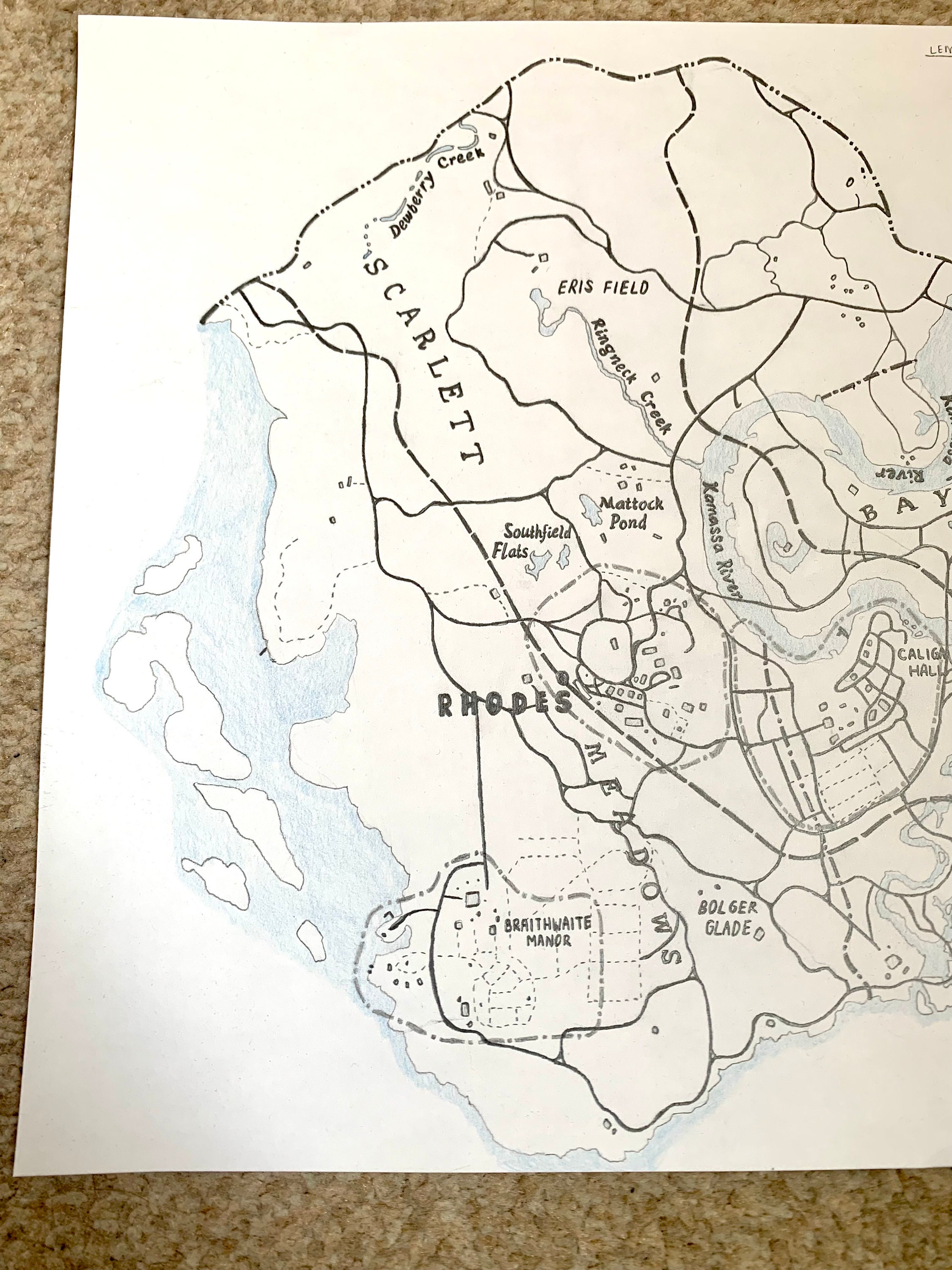 Hand Drawn A3 Red Dead Redemption 2 Map Lemoyne - Etsy