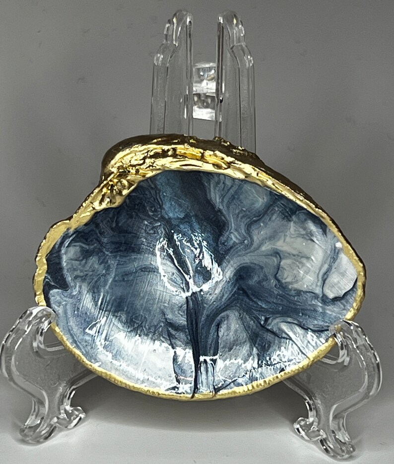 Hand Painted, Oyster Shell Art, Small Art to Display, Hand Poured Shell ...