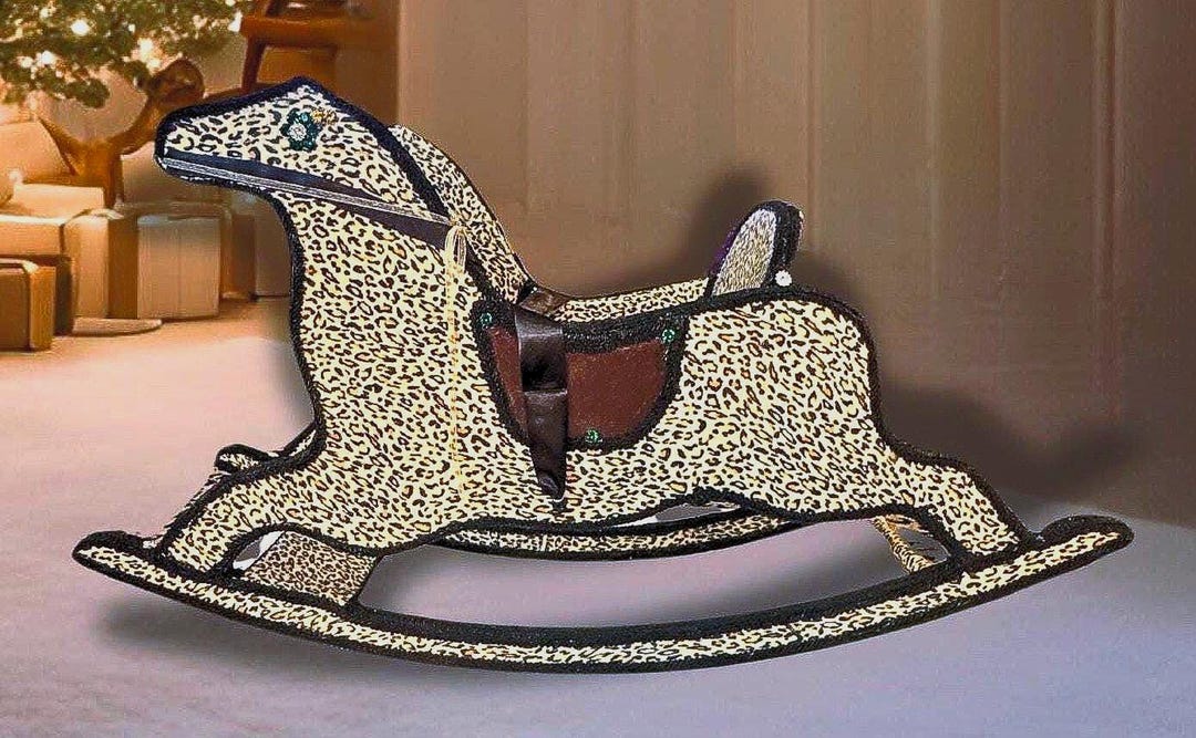 Solid Wood Jaguar Transformed Antique Rocking Horse Decoupaged With ...