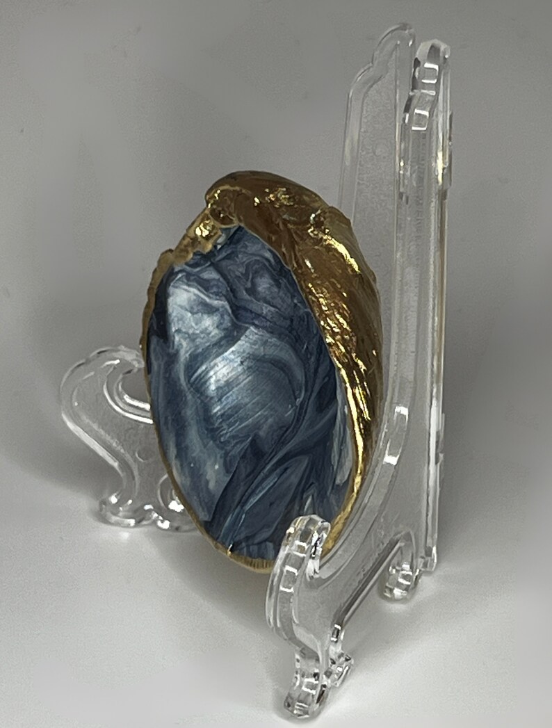 Hand Painted, Oyster Shell Art, Small Art to Display, Hand Poured Shell ...