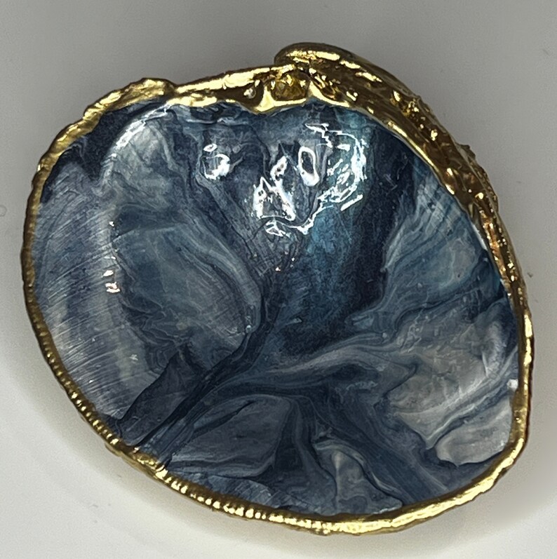 Hand Painted, Oyster Shell Art, Small Art to Display, Hand Poured Shell ...