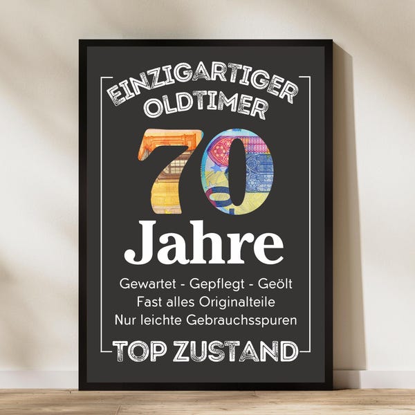 Geldgeschenk 70. geburtstag mann - Etsy.de