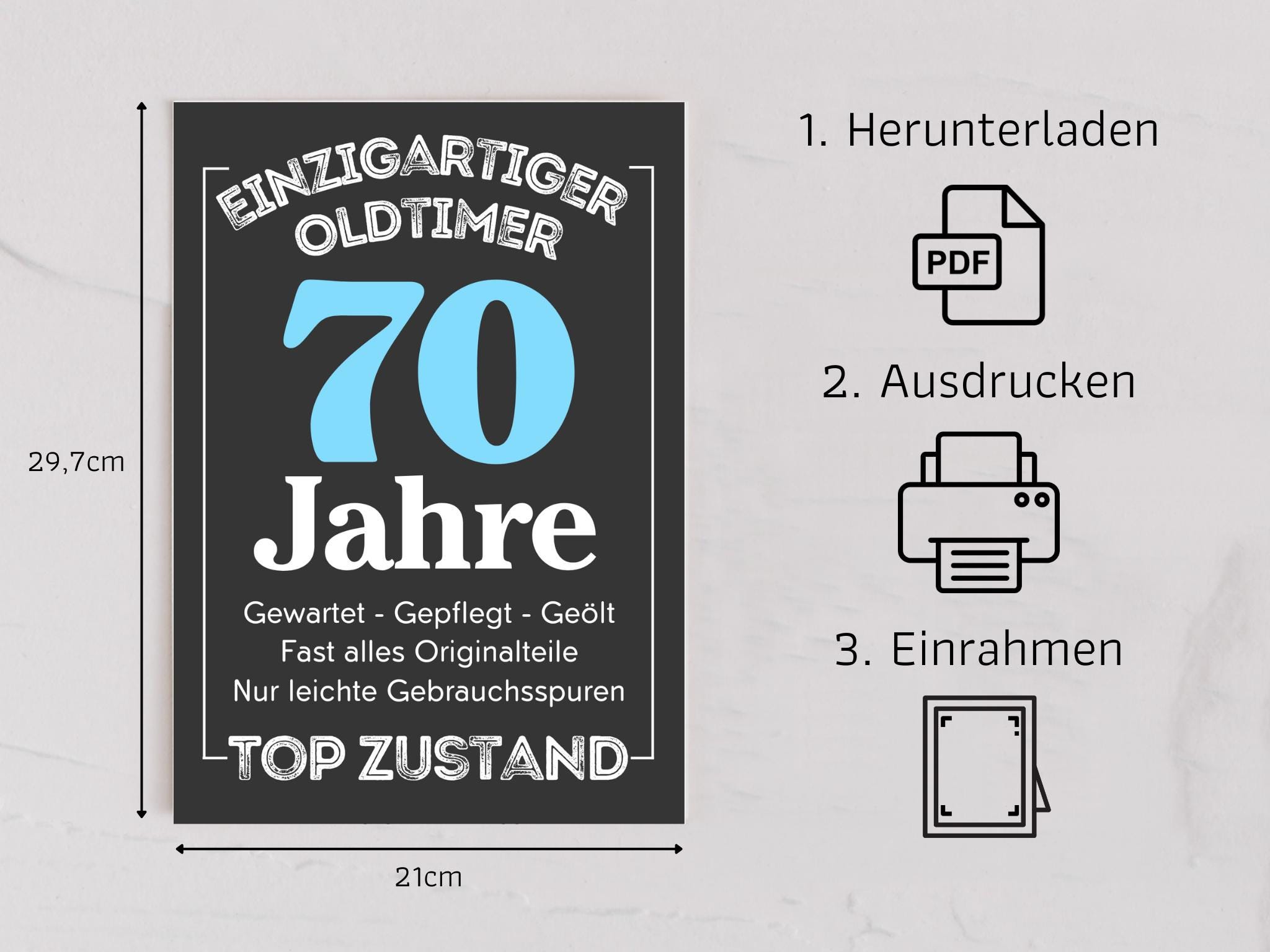 PDF Geldgeschenk 70. Geburtstag Mann Glückwünsche Geschenk 70 ...