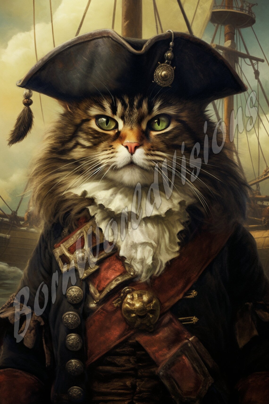 Pirate Cats DIY Poster Printable PNG Digital Art Bundle - Etsy