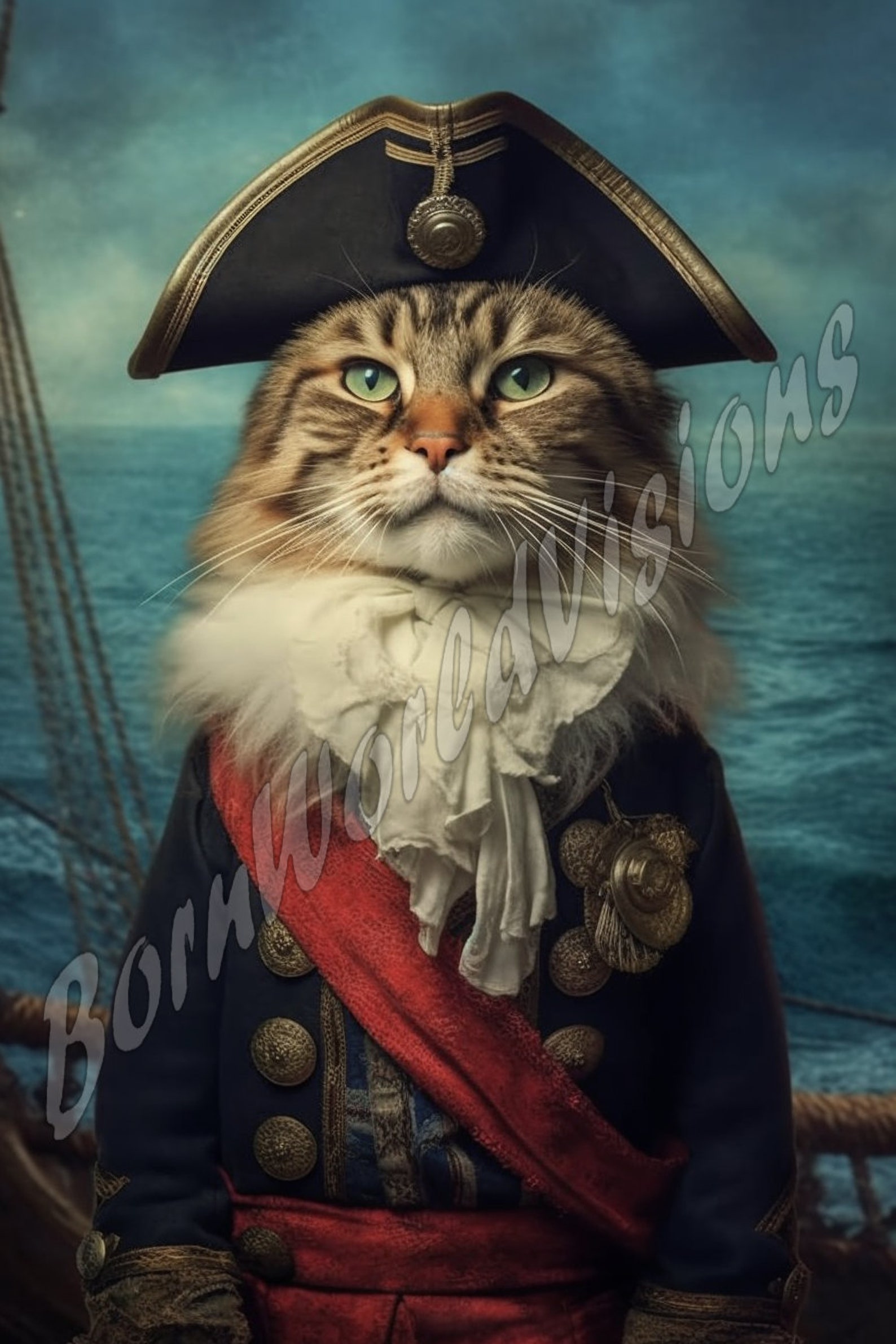 Pirate Cats DIY Poster Printable PNG Digital Art Bundle Commercial Use ...