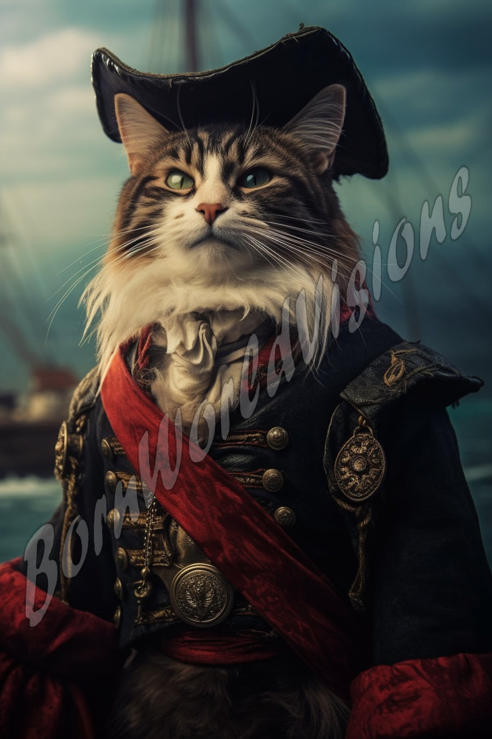 Pirate Cats DIY Poster Printable PNG Digital Art Bundle Commercial Use ...