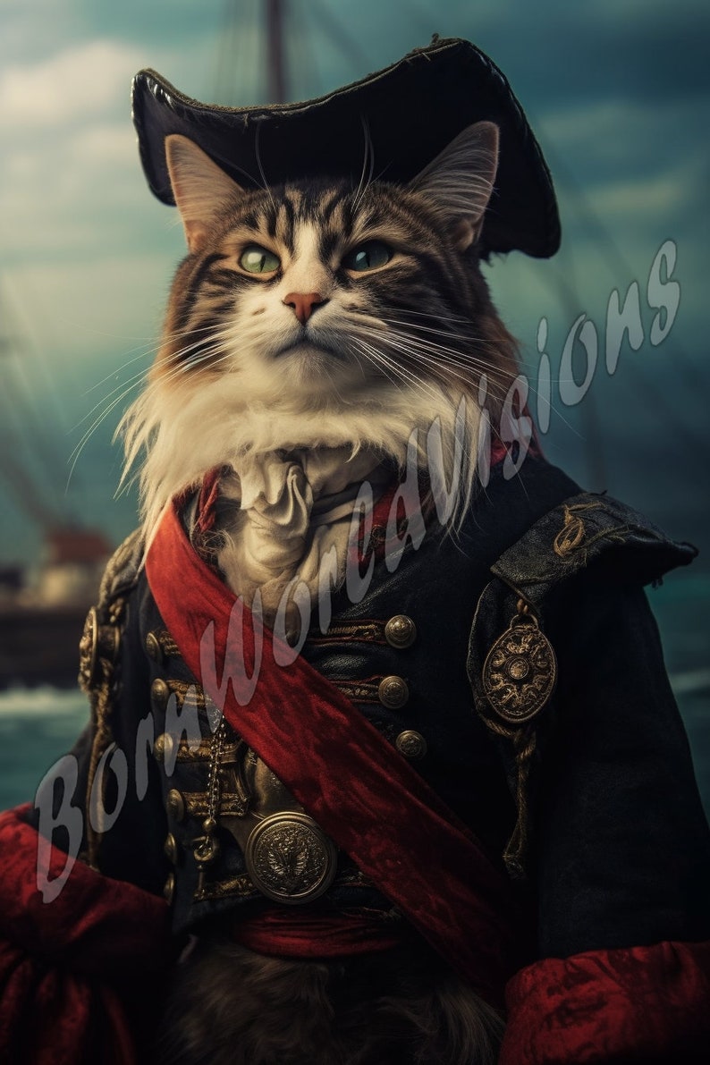 Pirate Cats DIY Poster Printable PNG Digital Art Bundle - Etsy