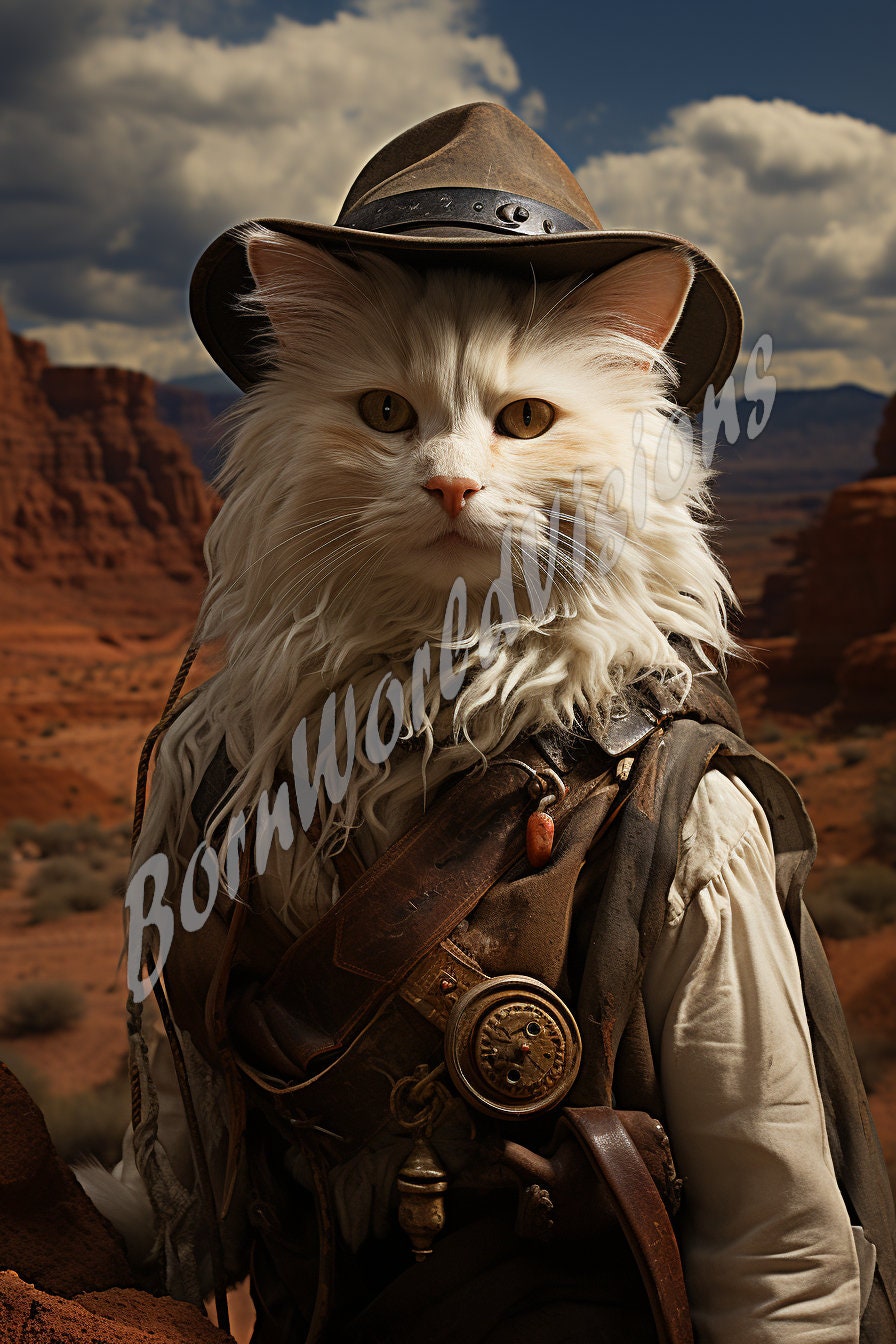 Cowboy Cats DIY Poster Printable PNG Digital Art Bundle Commercial Use ...