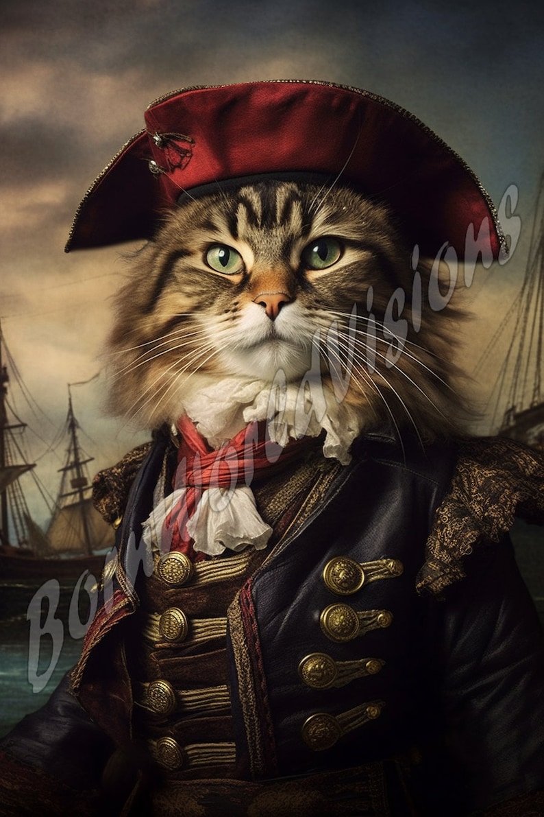 Pirate Cats DIY Poster Printable PNG Digital Art Bundle - Etsy