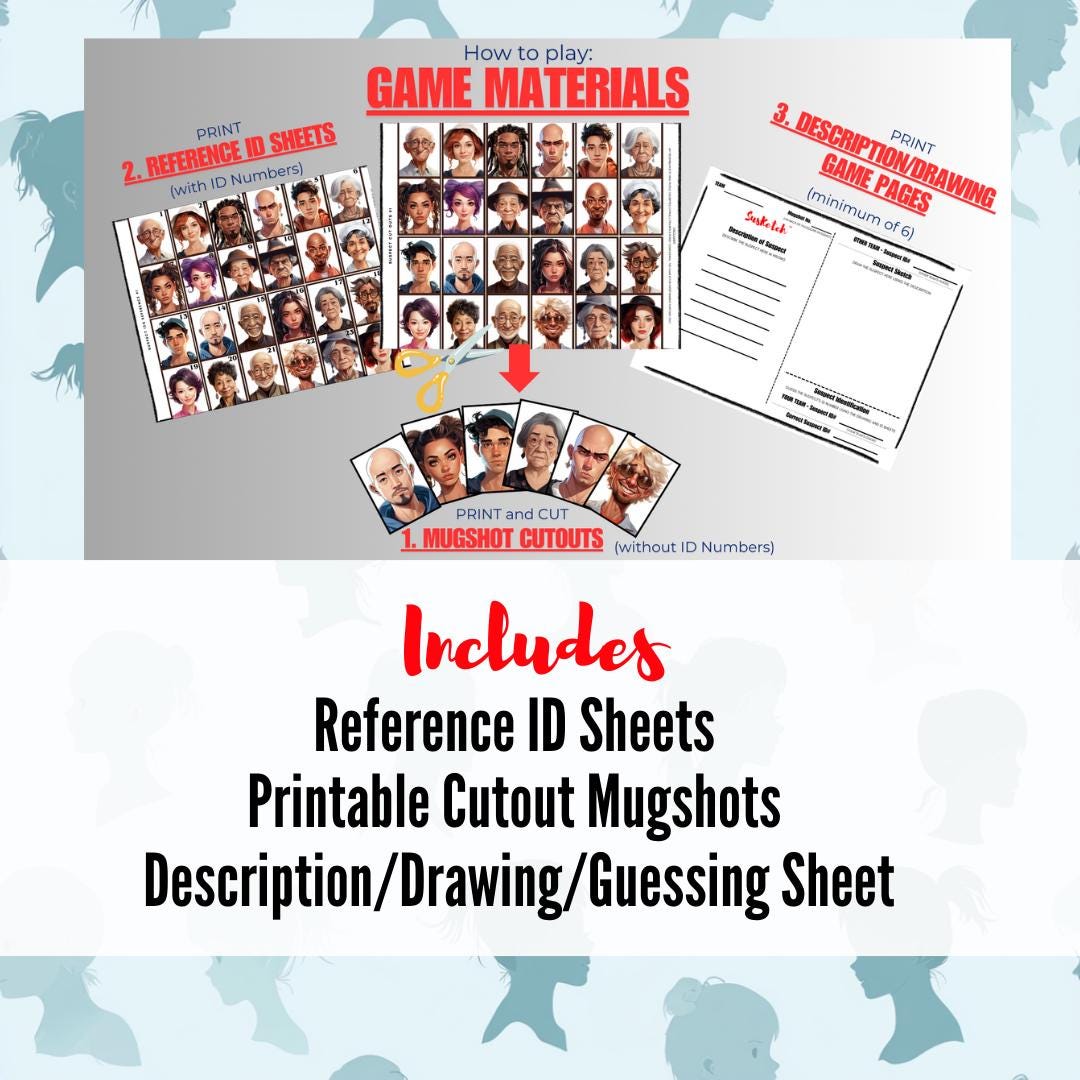 Susketch Drawing Game Printable Files for Game Night Activities, Family ...