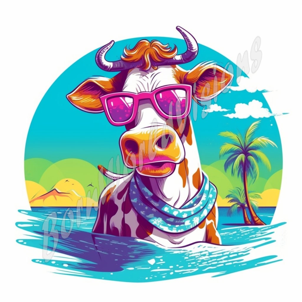 Farm Animals on Vacation Bundle Clip Art DIY Digital Illustrations ...
