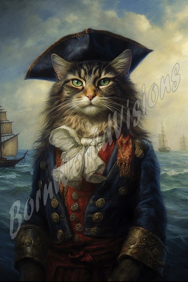 Pirate Cats DIY Poster Printable PNG Digital Art Bundle Commercial Use ...