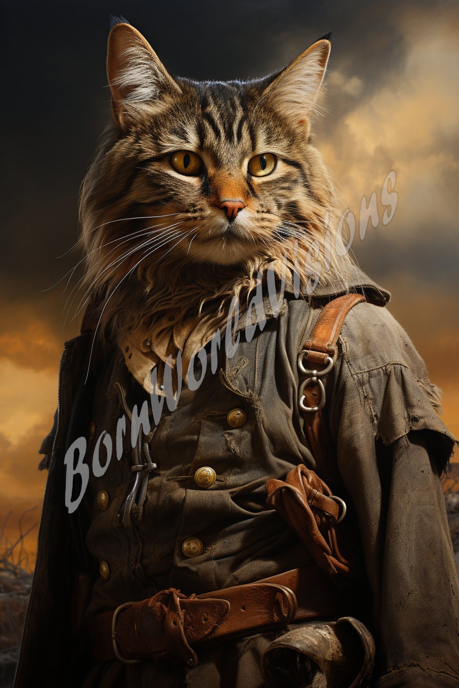Cowboy Cats DIY Poster Printable PNG Digital Art Bundle Commercial Use ...