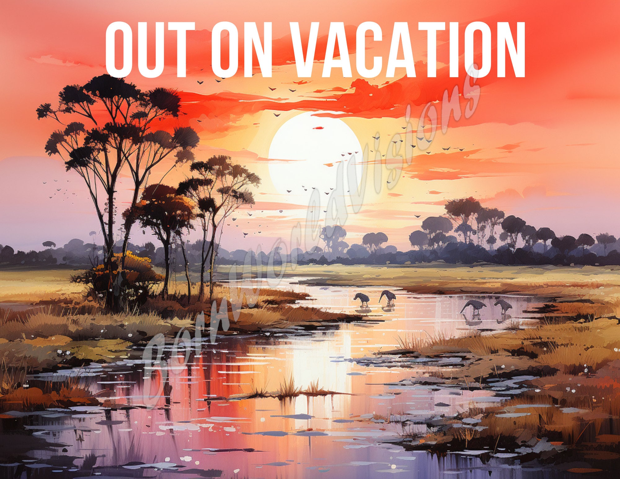 Office Cubical Out on Vacation Printable Signs DIY Bundle Printable Out ...