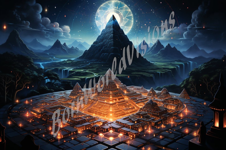 Pyramid DIY Poster Printable PNG Digital Art Bundle Commercial - Etsy