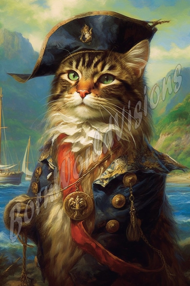 Pirate Cats DIY Poster Printable PNG Digital Art Bundle - Etsy