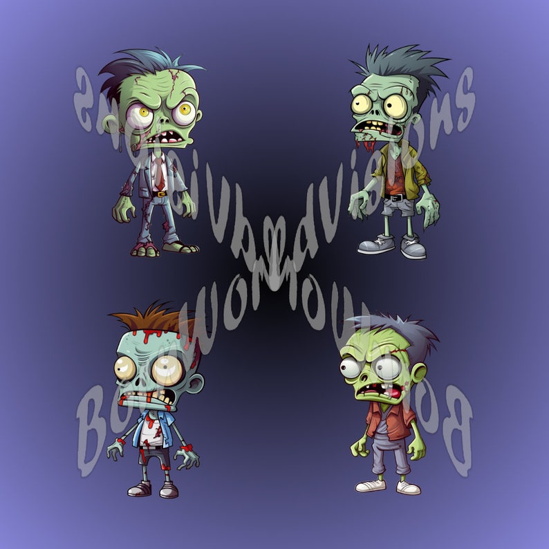 20 Zombie Male Clipart Halloween Activity DIY Decorations - Etsy