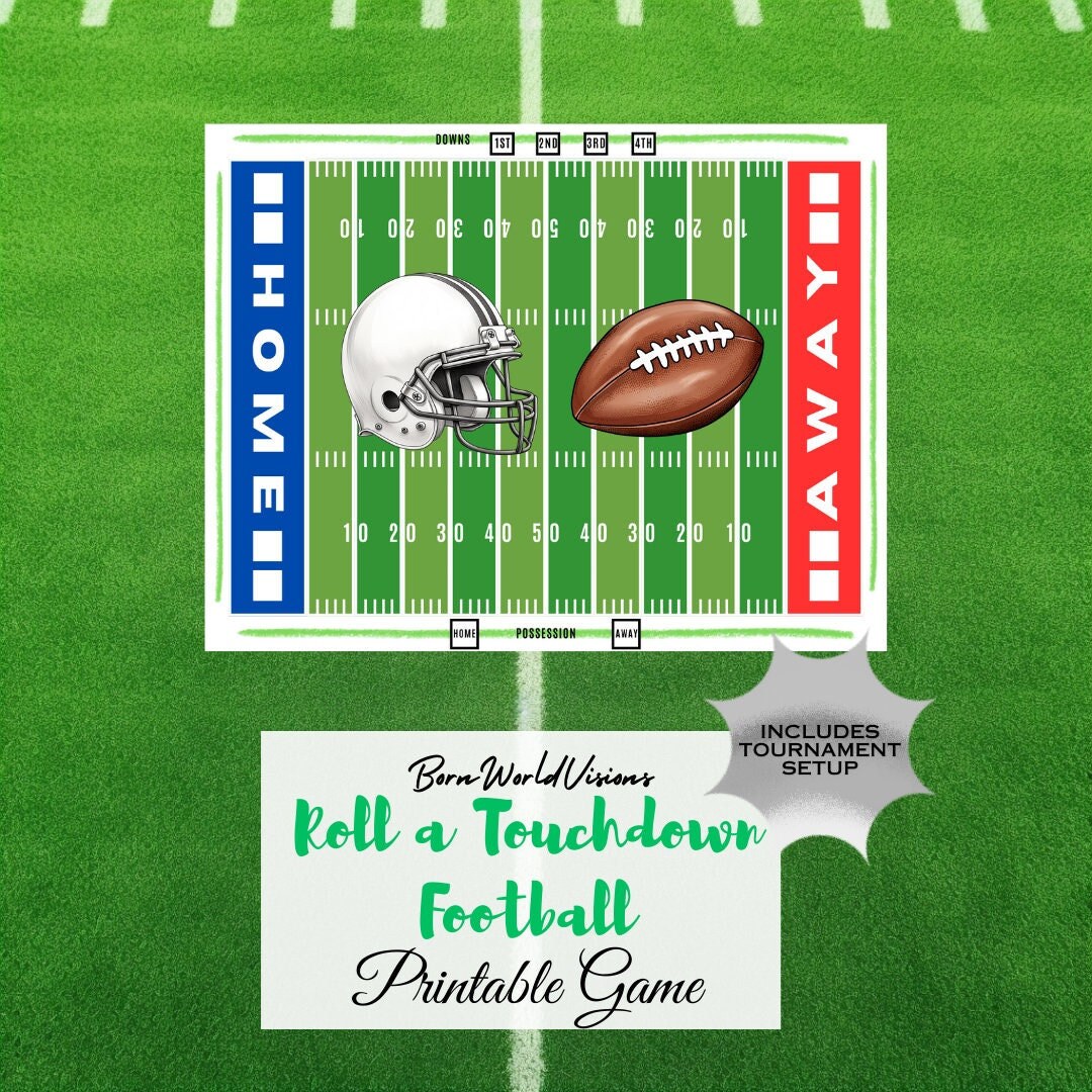 Roll A Touchdown Football Game, Printable Football Dice Game ...