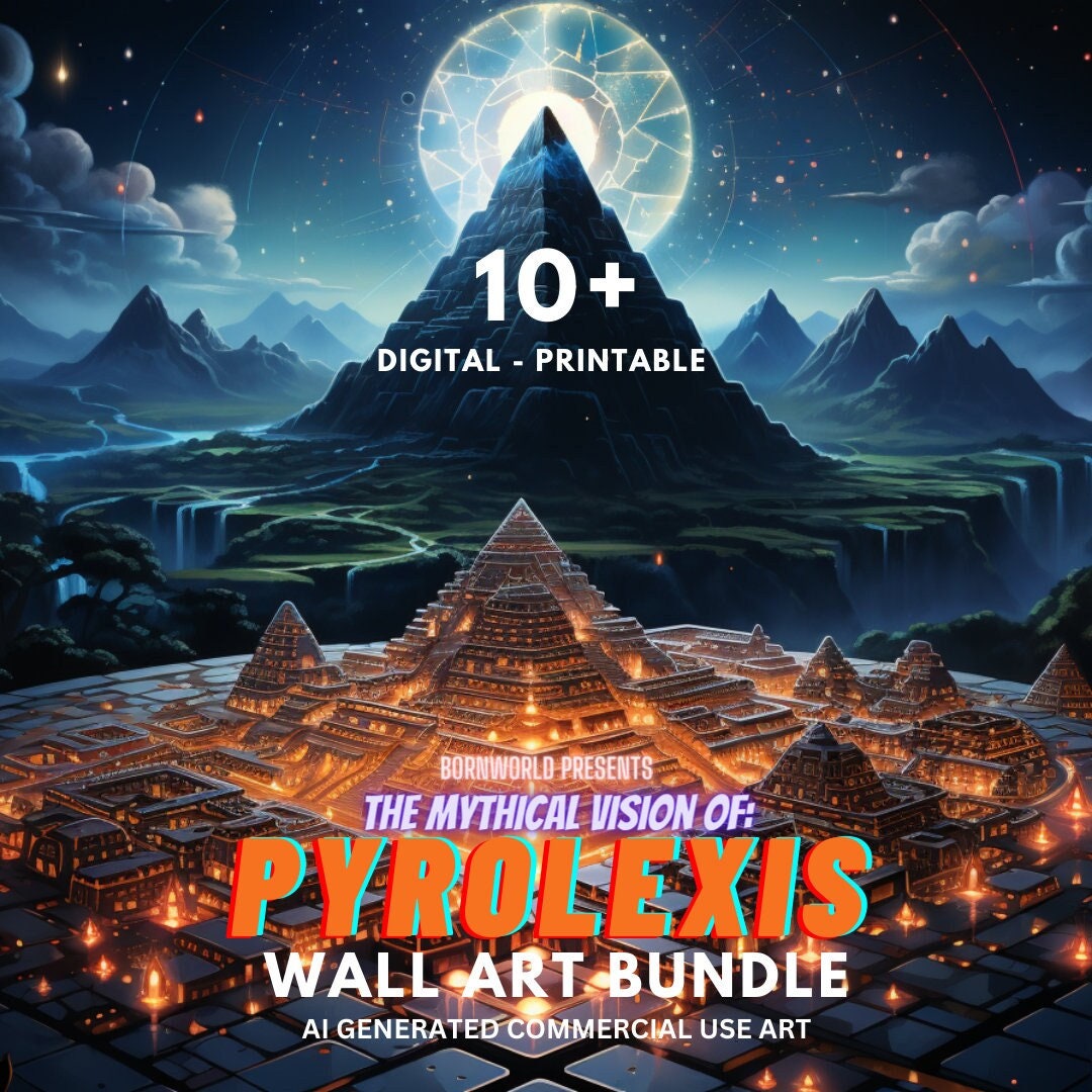 Pyramid DIY Poster Printable PNG Digital Art Bundle Commercial - Etsy