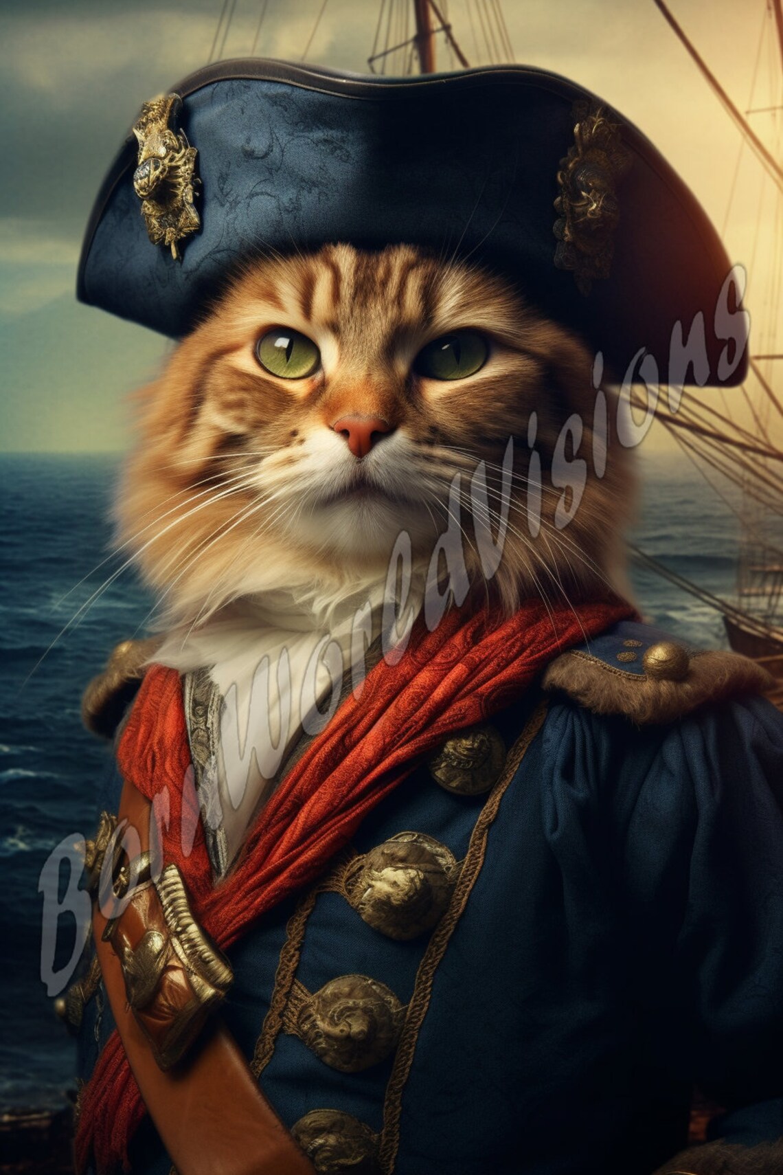Pirate Cats DIY Poster Printable PNG Digital Art Bundle Commercial Use ...