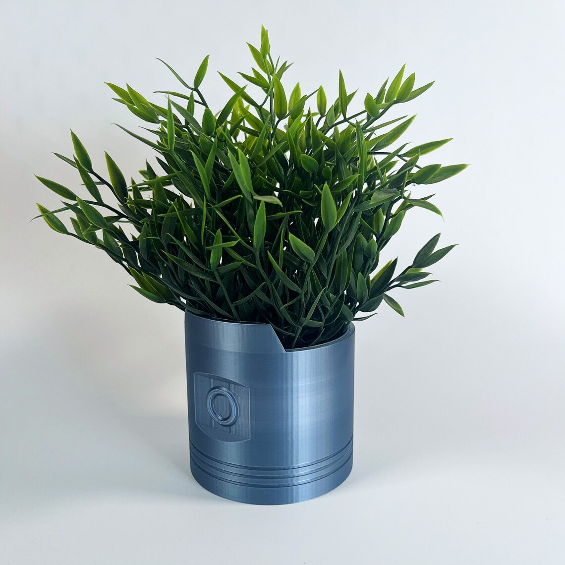 Piston Planter - Metallic Gray Car Piston Pot, Man Cave Decor - Etsy