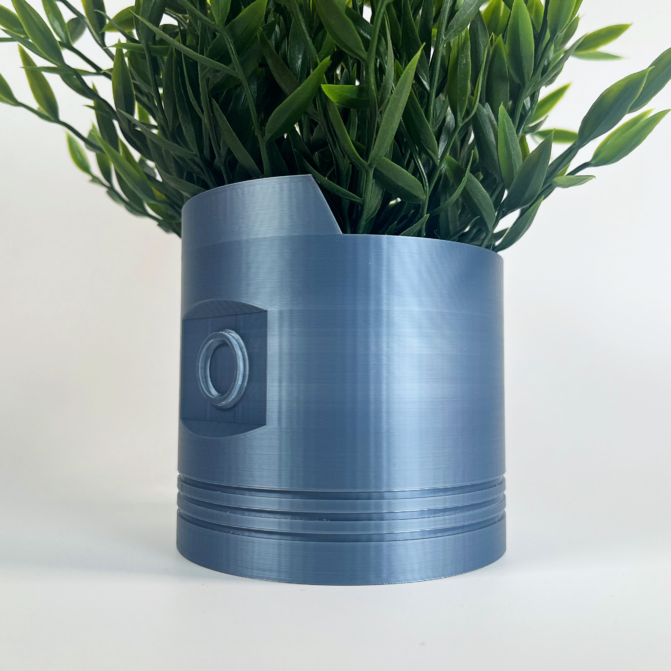 Piston Planter - Metallic Gray Car Piston Pot, Man Cave Decor - Etsy