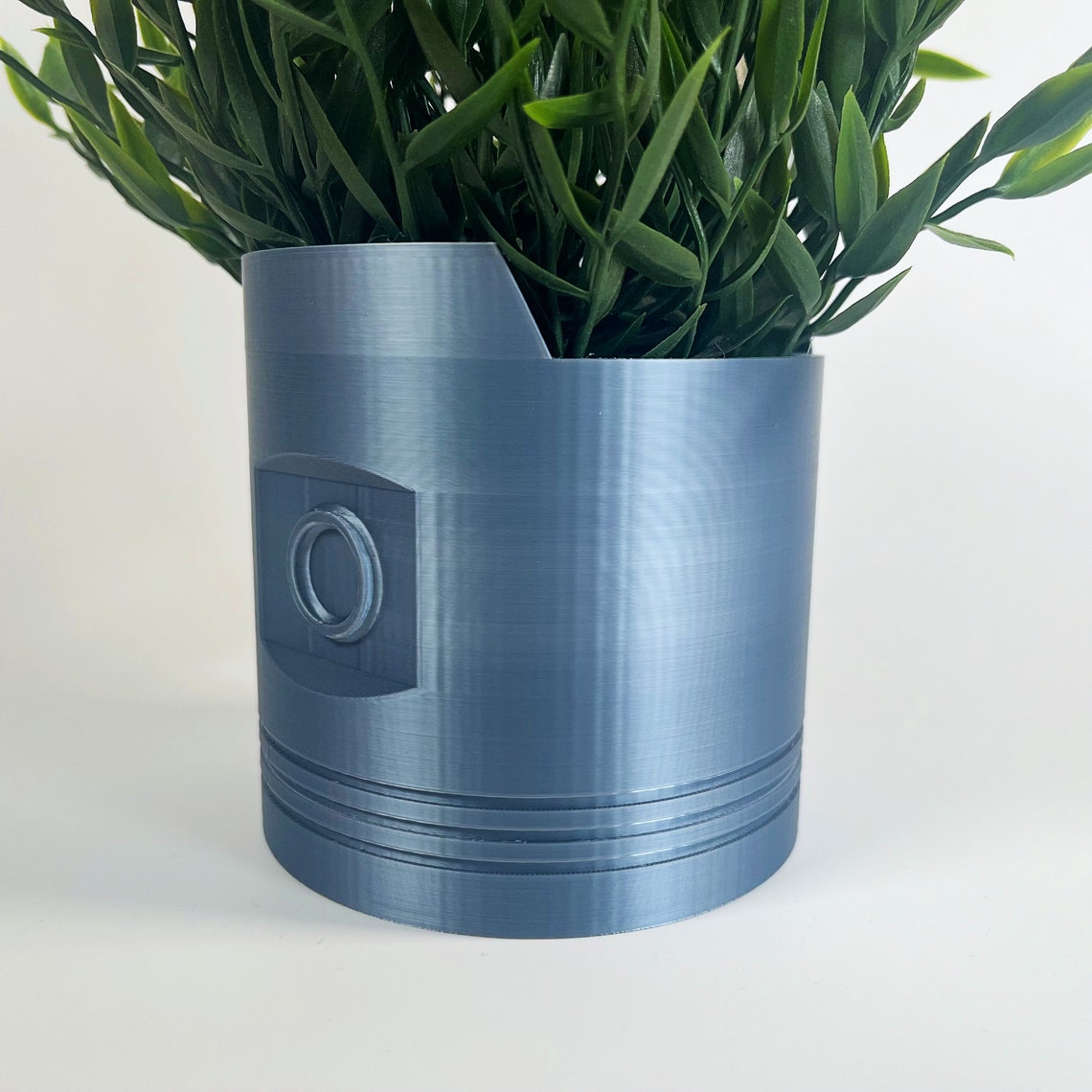 Piston Planter - Metallic Gray Car Piston Pot, Man Cave Decor - Etsy