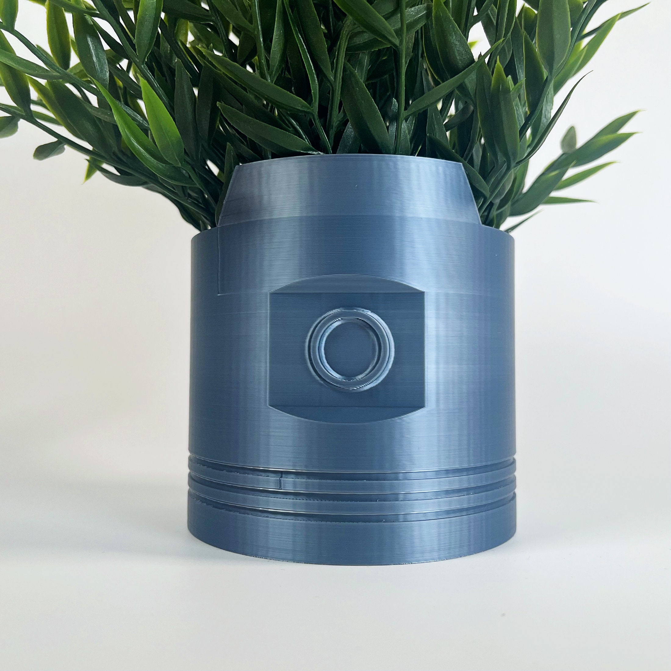 Piston Planter - Metallic Gray Car Piston Pot, Man Cave Decor - Etsy