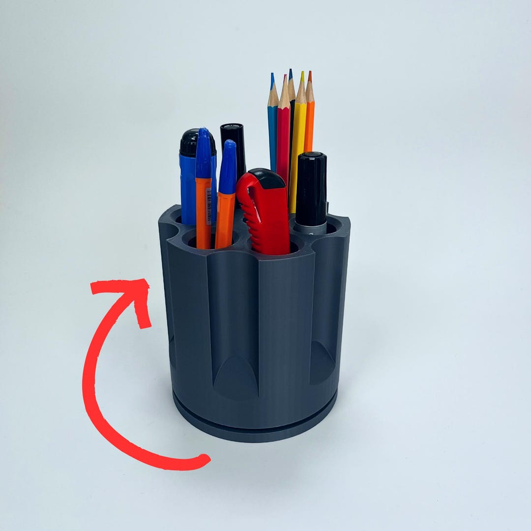 Porta-lápis com cilindro de revólver - Organizador de mesa inovador ...