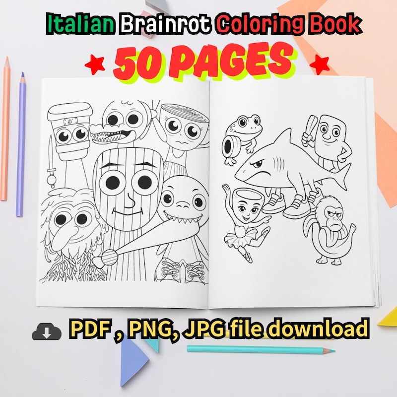 Coloring Pages of La Grande Combination in Steal a Brain Rot - Etsy Canada