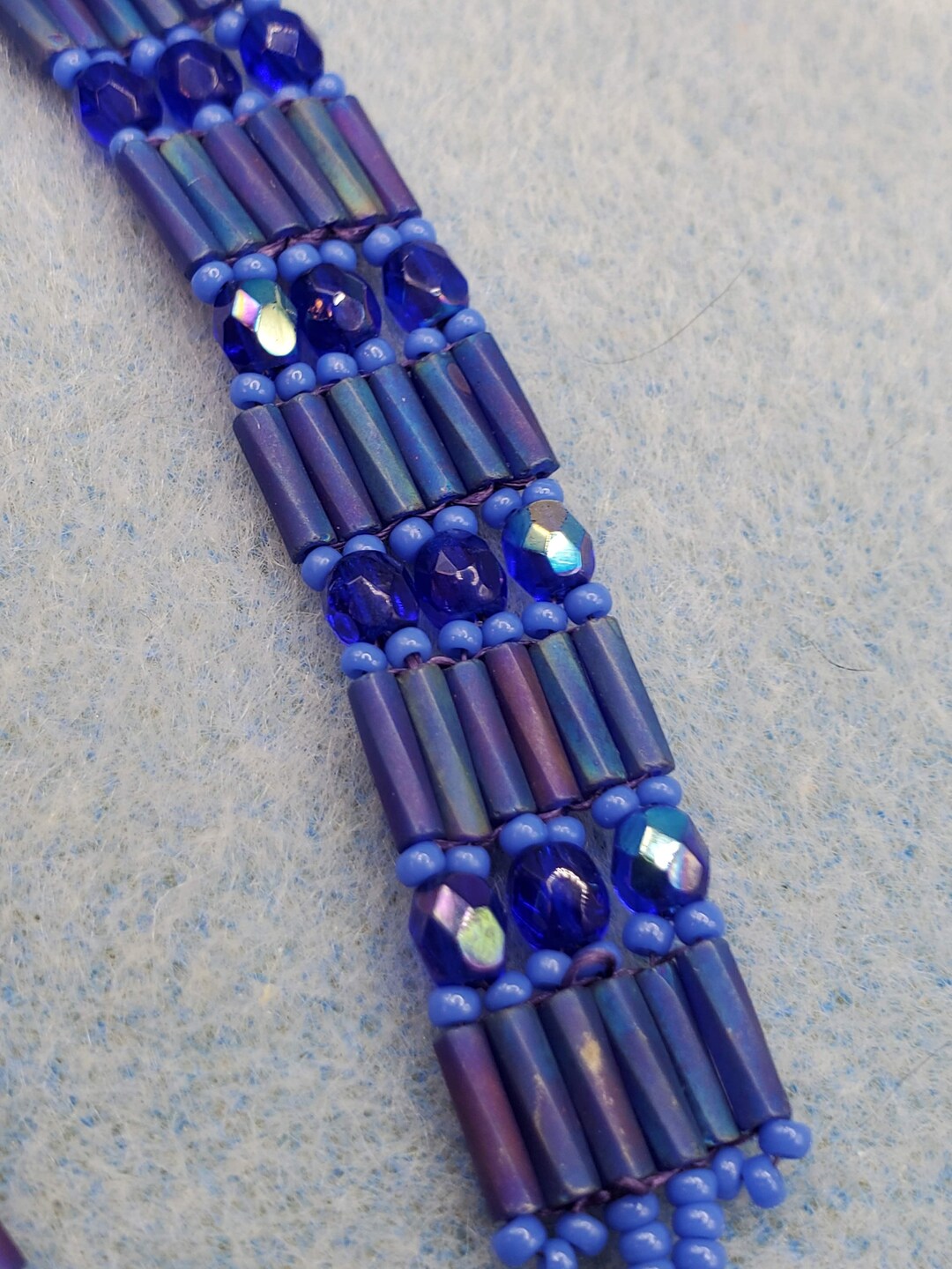 LAST ONE! One of a Kind. Vintage Ladder Stitch Woven Bead Bracelet in a ...