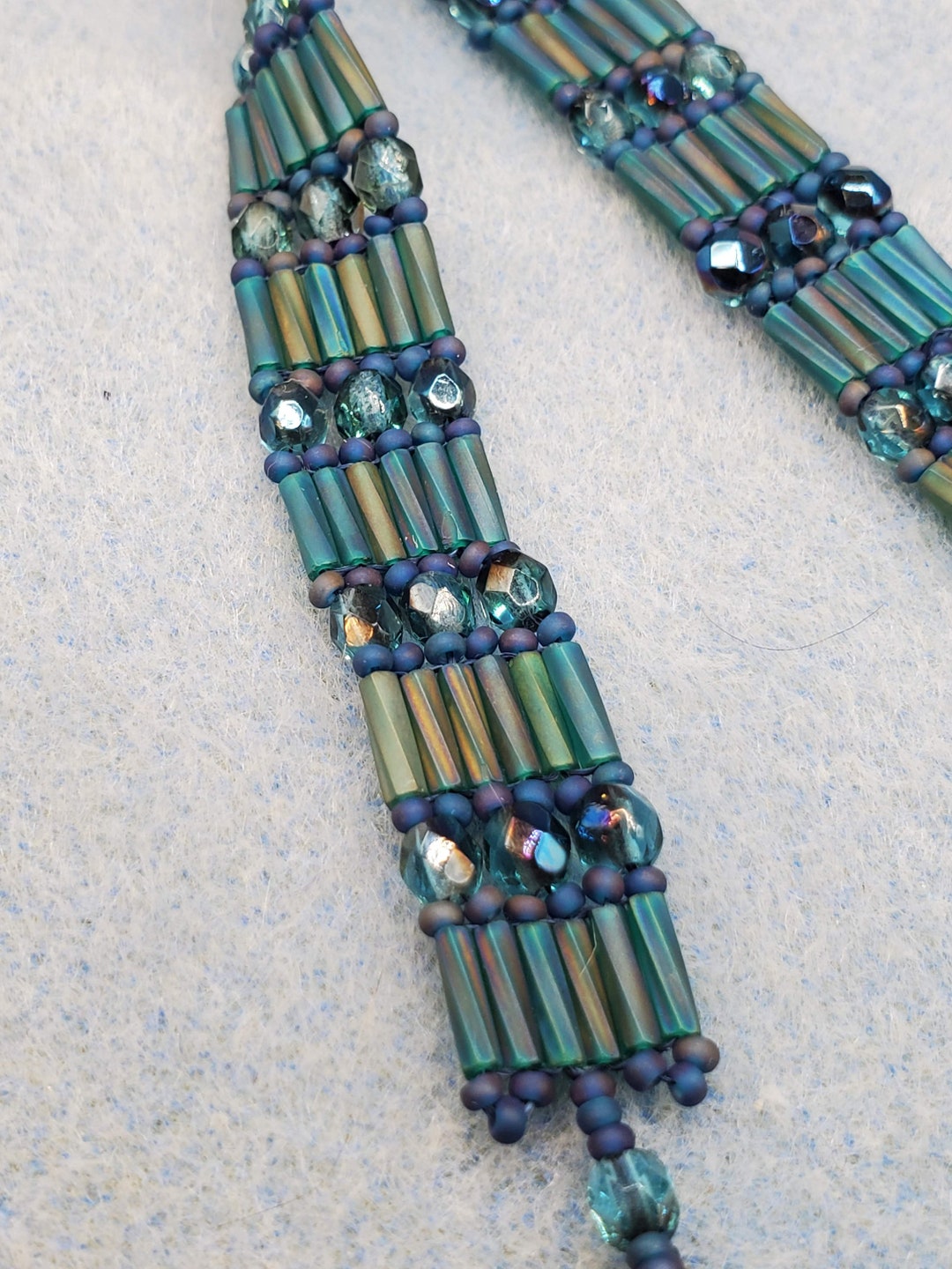 LAST ONE! One of a Kind! Vintage Ladder Stitch Woven Bead Bracelet in ...