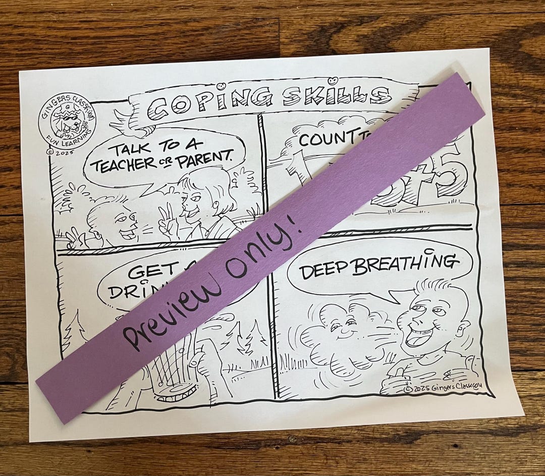 Coping Skills Bracelet and Printable Worksheet - Etsy