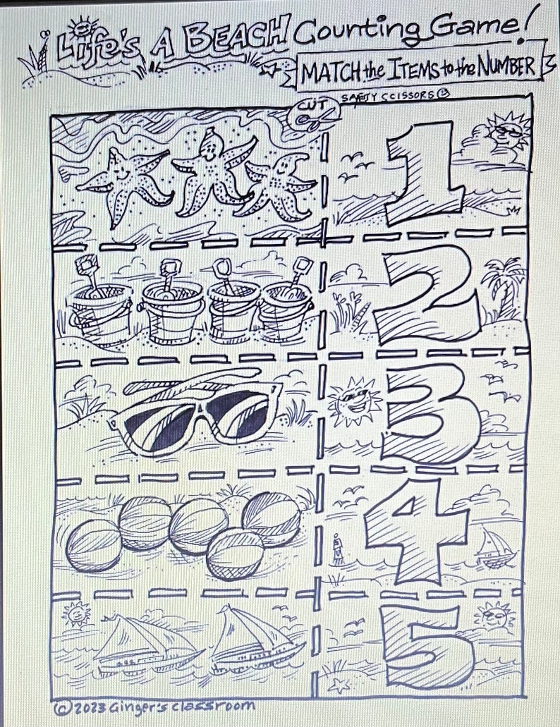 Life's A Beach-printable Activity for Kids - Etsy