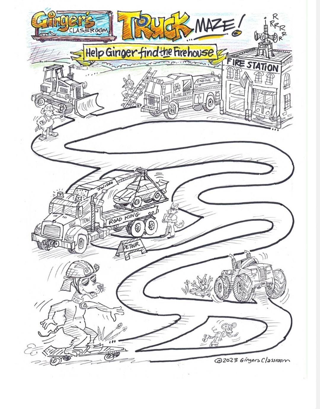 Truck Maze-educational Printable for Kids - Etsy