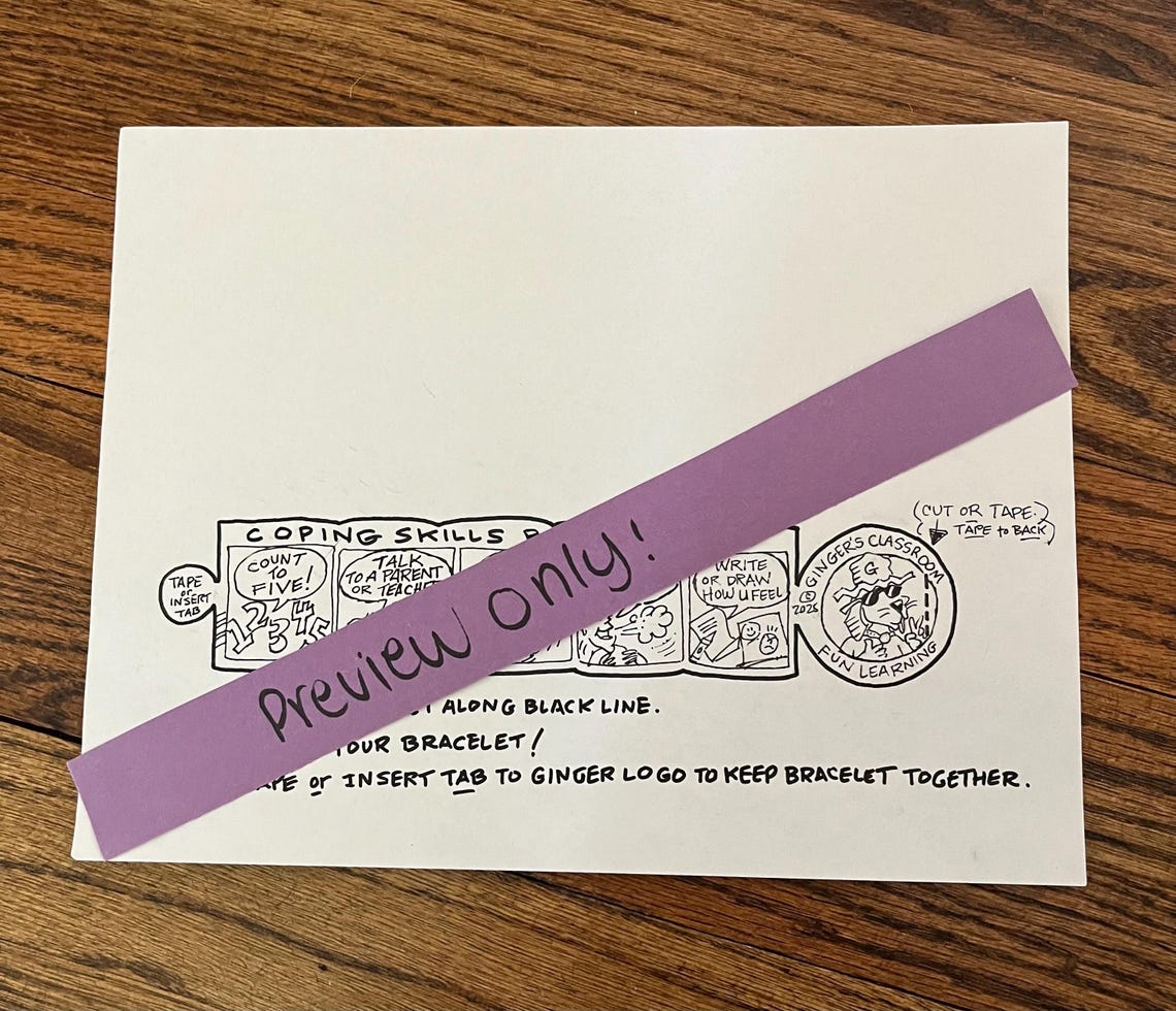 Coping Skills Bracelet and Printable Worksheet - Etsy