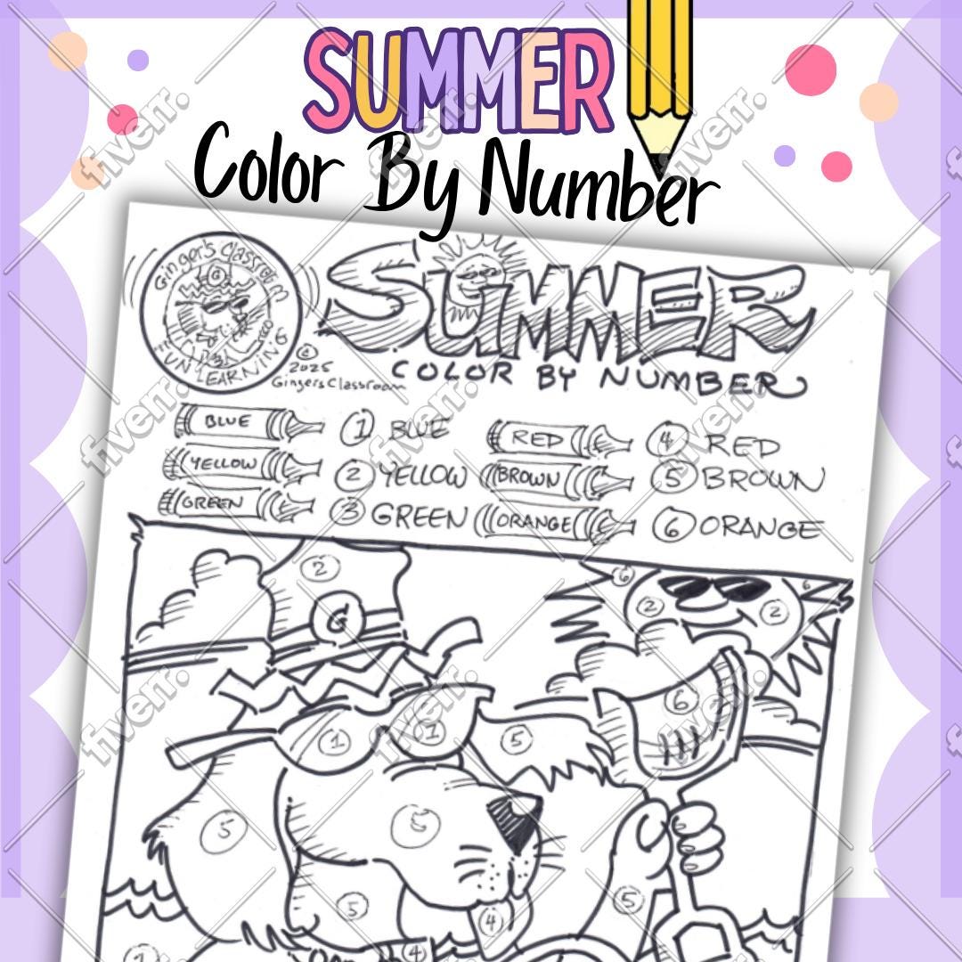 Summer Coloring Sheets and Maze Bundle - Etsy