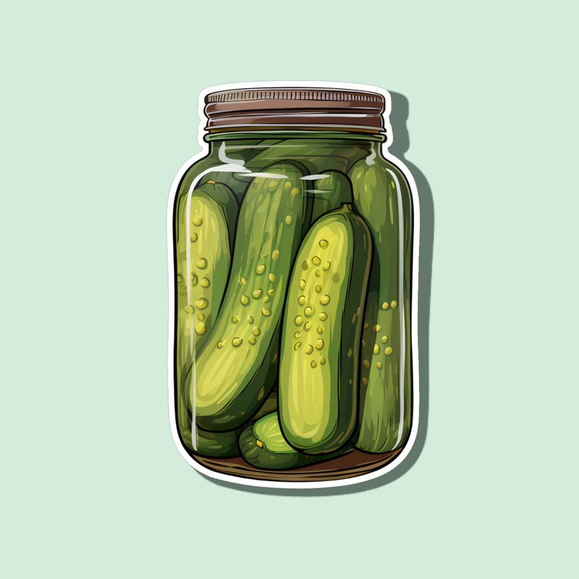 Jar of Pickles Vegtable Vinyl Cut Sticker Laptop Stickers - Etsy