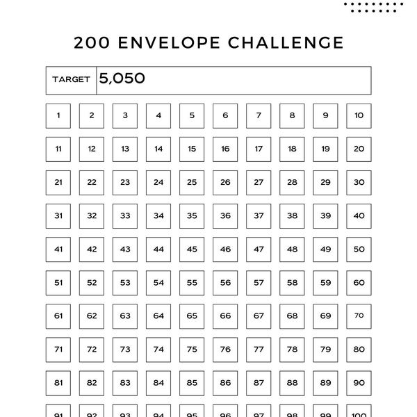 200 Envelope Challenge - Etsy